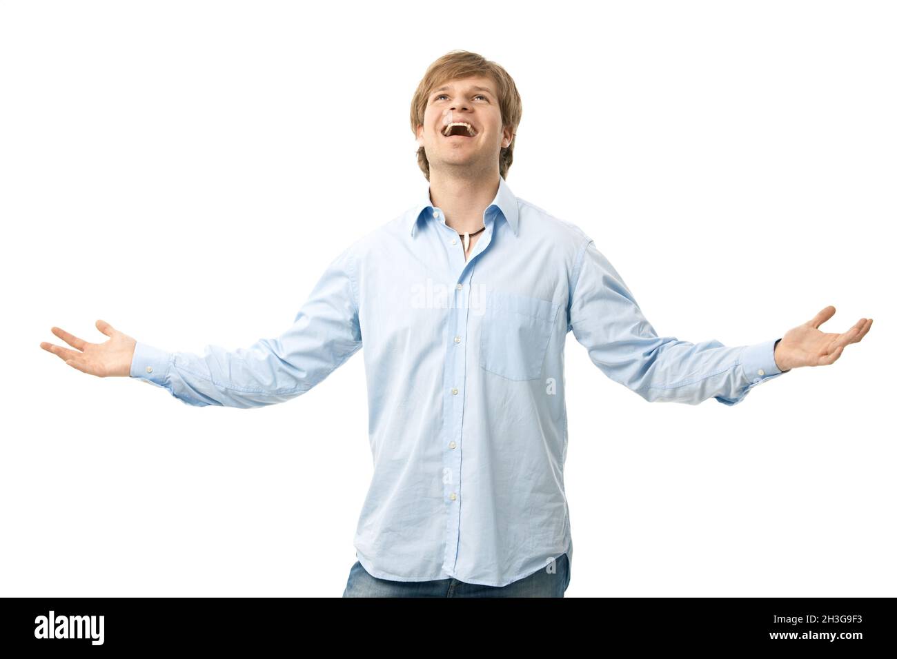Happy man laughing Stock Photo - Alamy
