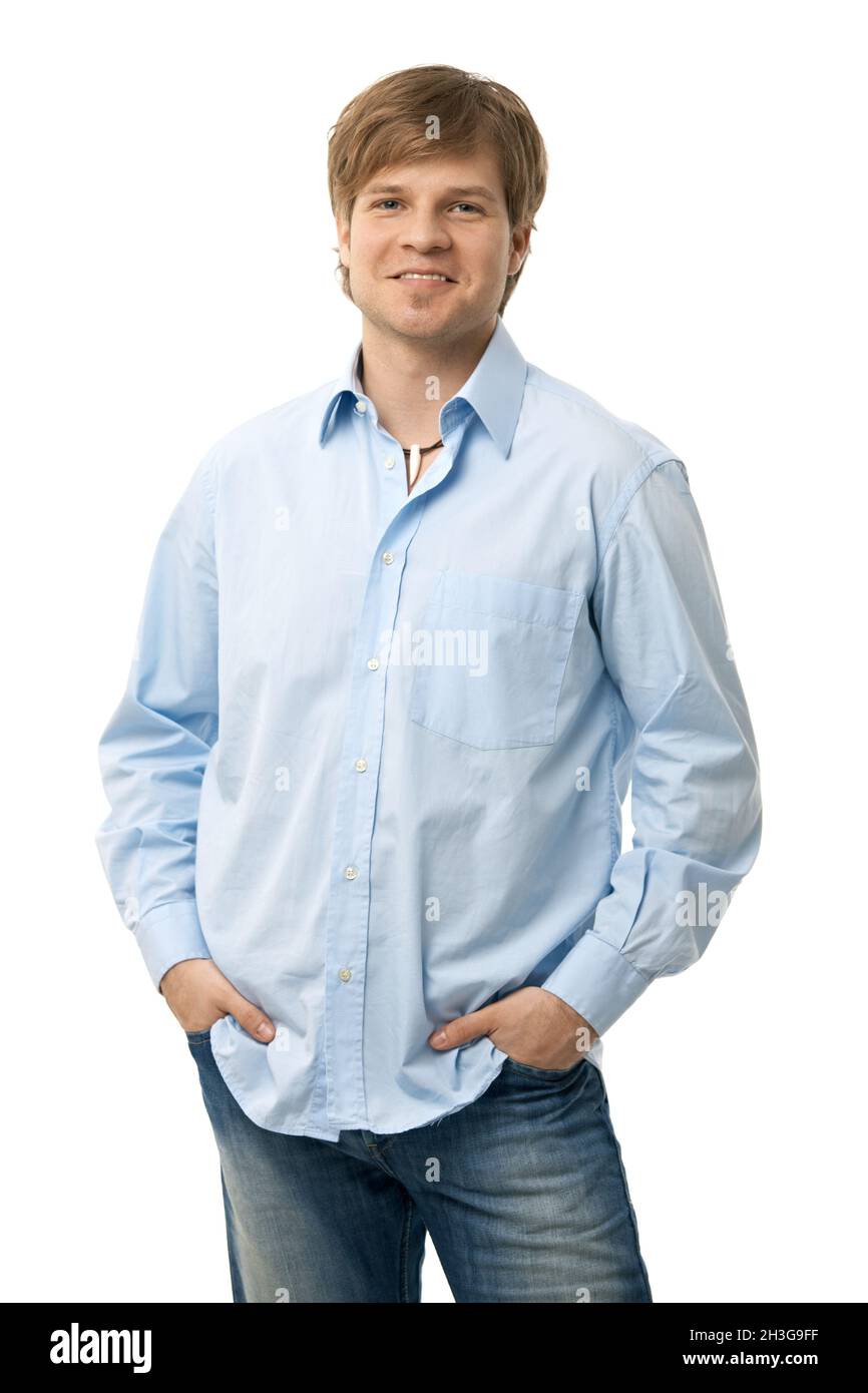 Happy portrait young man looking Cut Out Stock Images & Pictures - Alamy