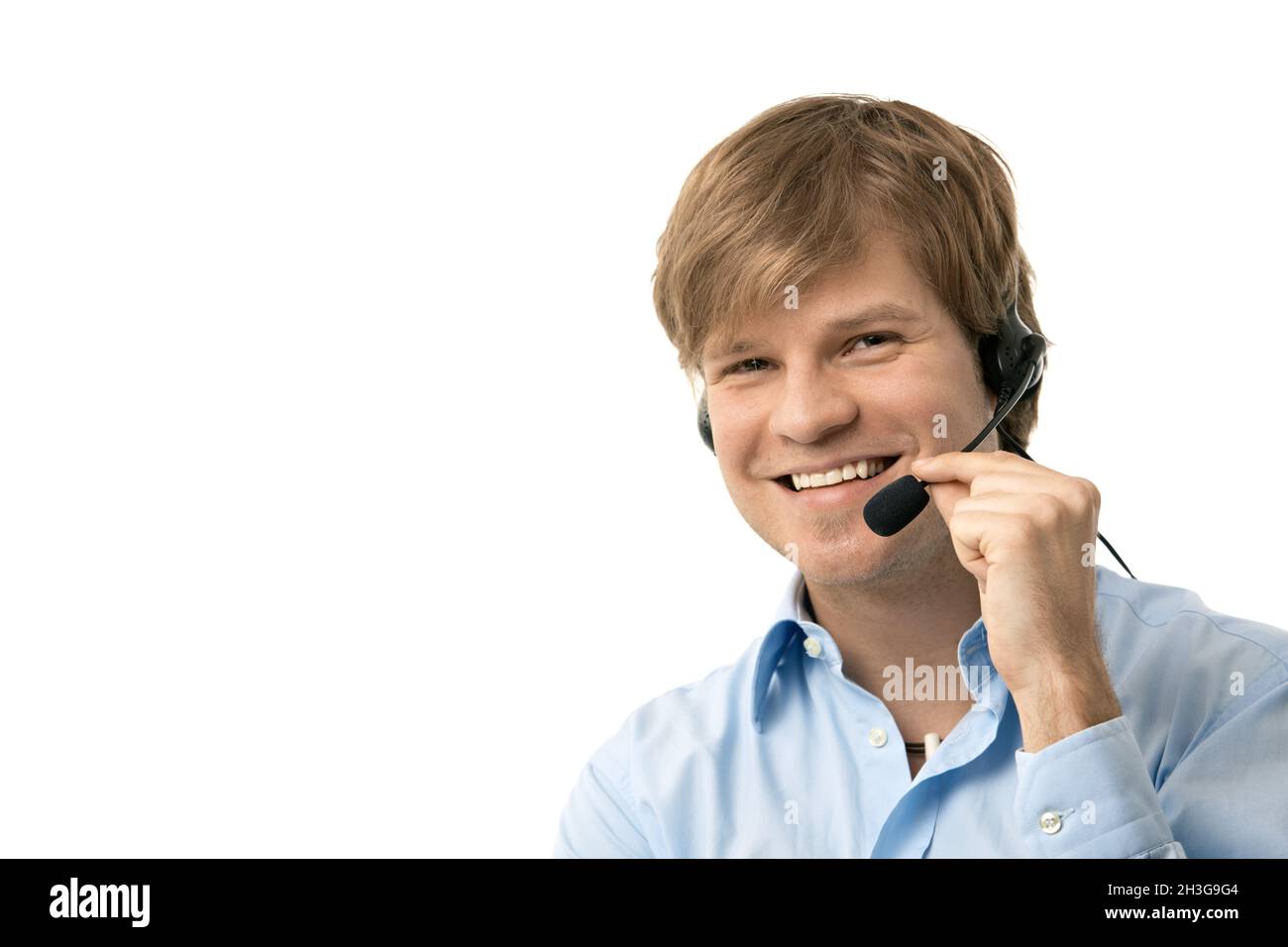 Happy man talking isolated on hi-res stock photography and images - Alamy