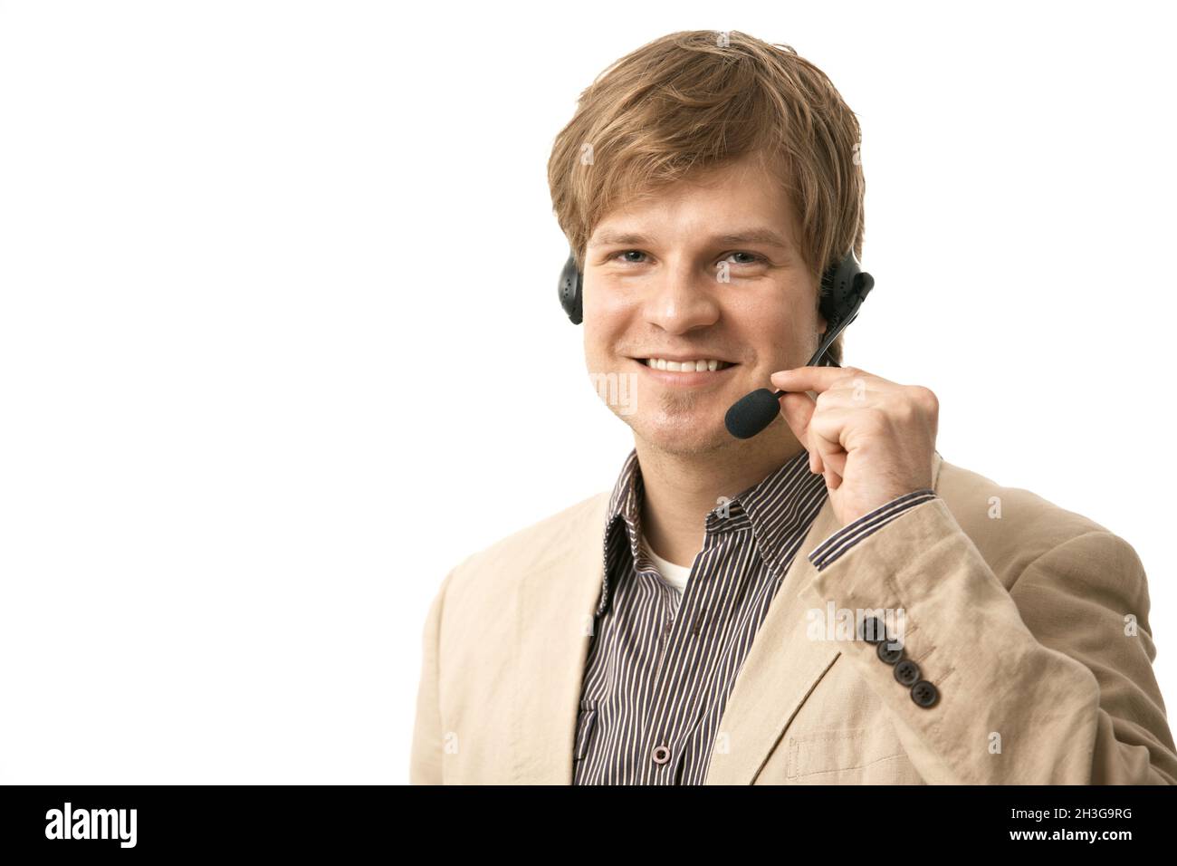 Happy man talking isolated on hi-res stock photography and images - Alamy
