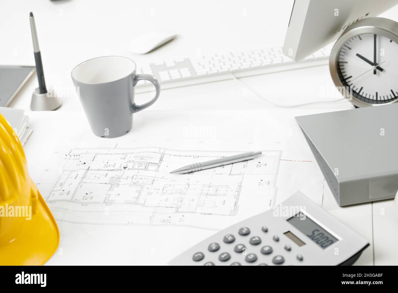 Architects office desk Stock Photo - Alamy