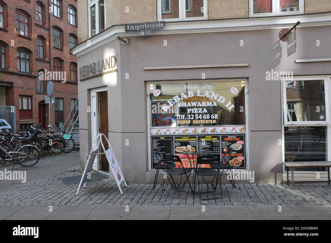 Copenhagen /Denmark / 26 October 2021 / Kebab land immigrant fast food ...