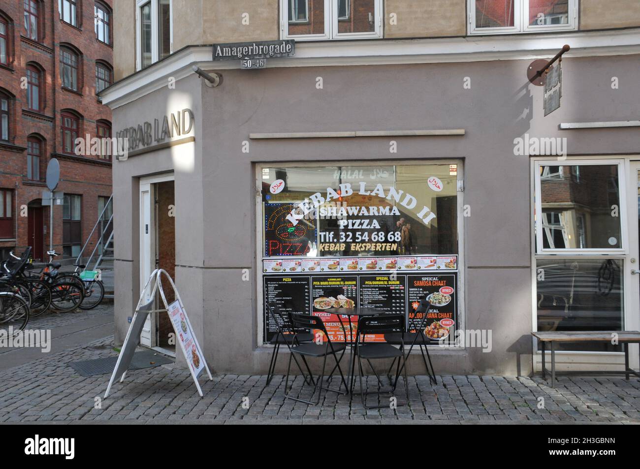 Copenhagen /Denmark / 26 October 2021 / Kebab land immigrant fast food ...