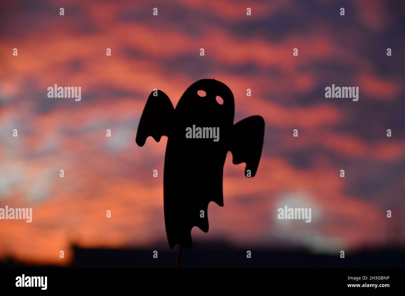 Scary ghost on dark background abstract background for halloween ...