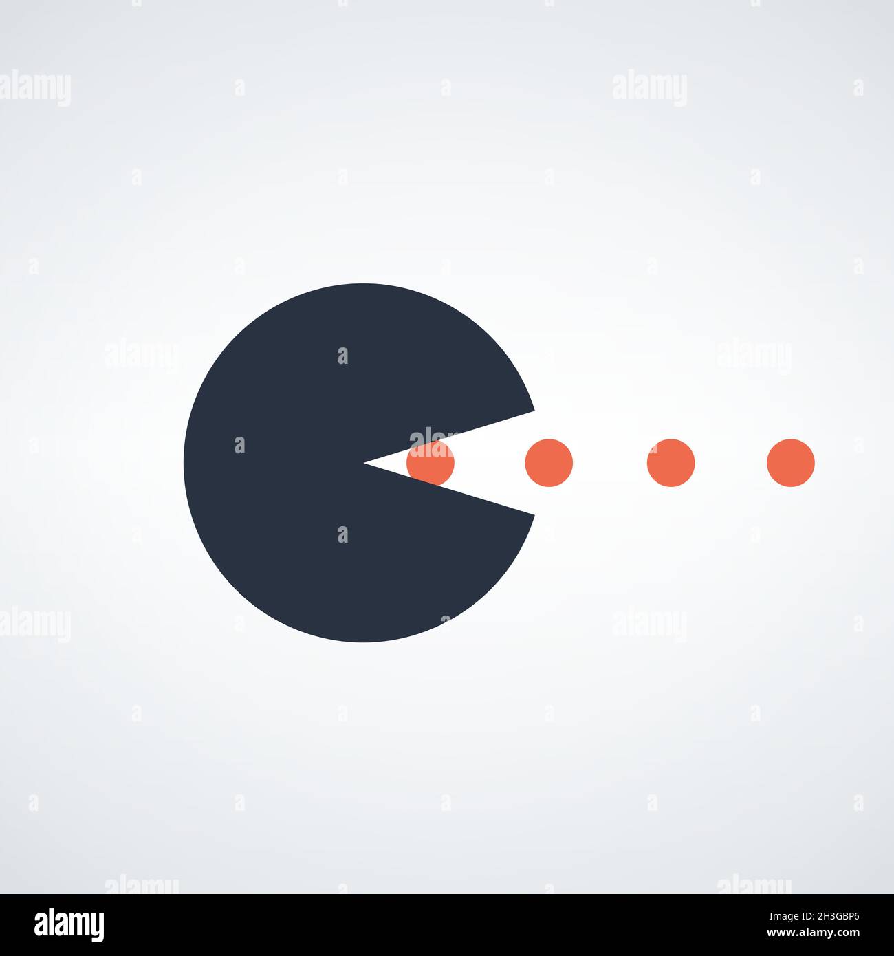 Circle eats dots. Stock Vector illustration isolated on white ...