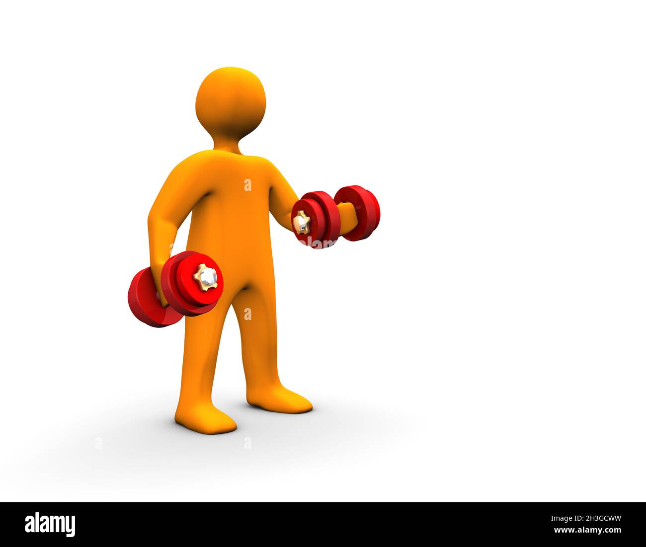 3d muscle man lifting barbell Cut Out Stock Images & Pictures - Alamy