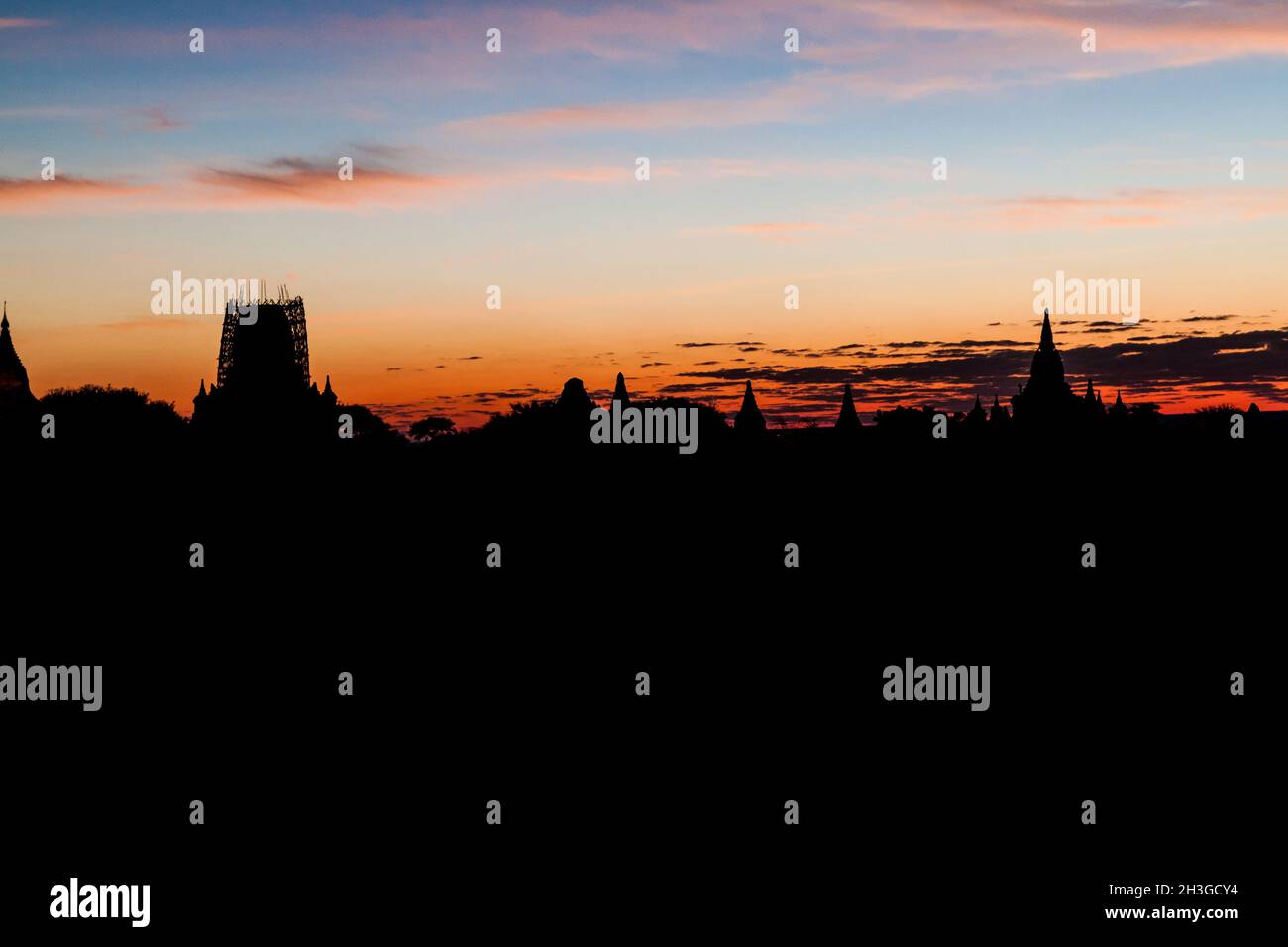 Early morning light skyline of Bagan, Myanmar Stock Photo - Alamy