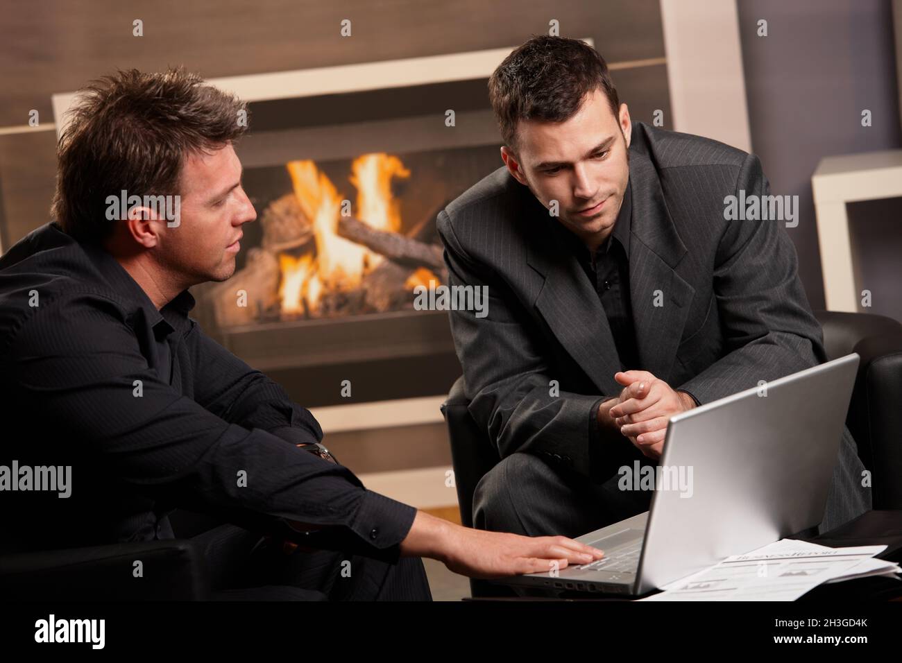 Businessman working laptop fire hi-res stock photography and images - Alamy