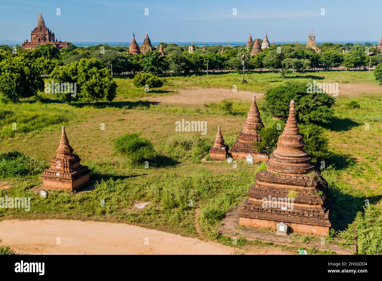 Skyline of temples in Bagan, Myanmar Stock Photo - Alamy