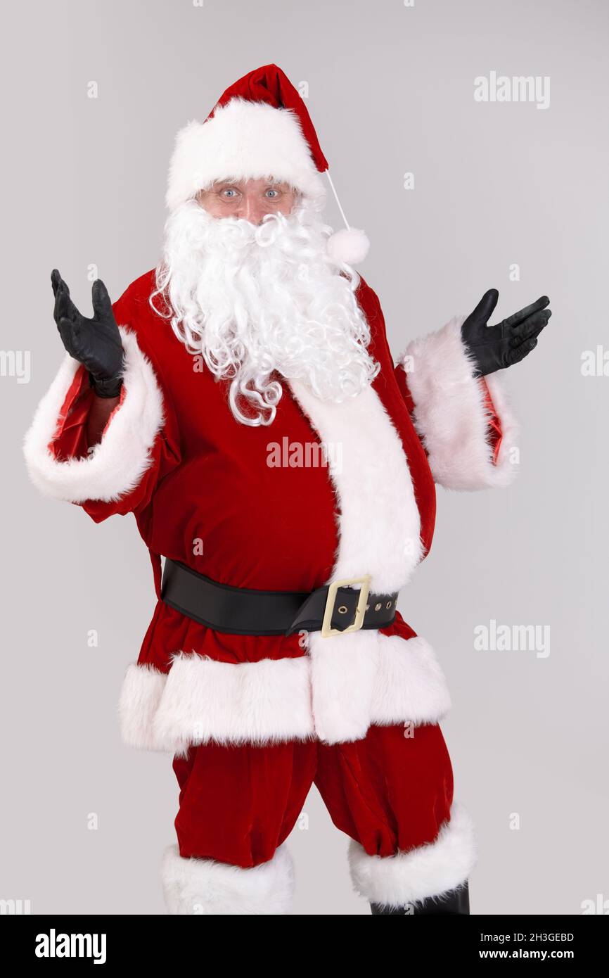 Portrait of surprised Santa Claus Stock Photo - Alamy
