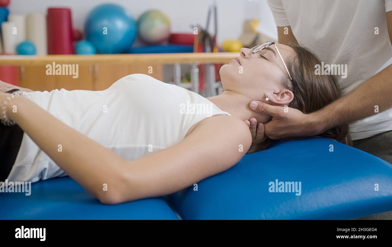 Neck flexion stretch hi-res stock photography and images - Alamy