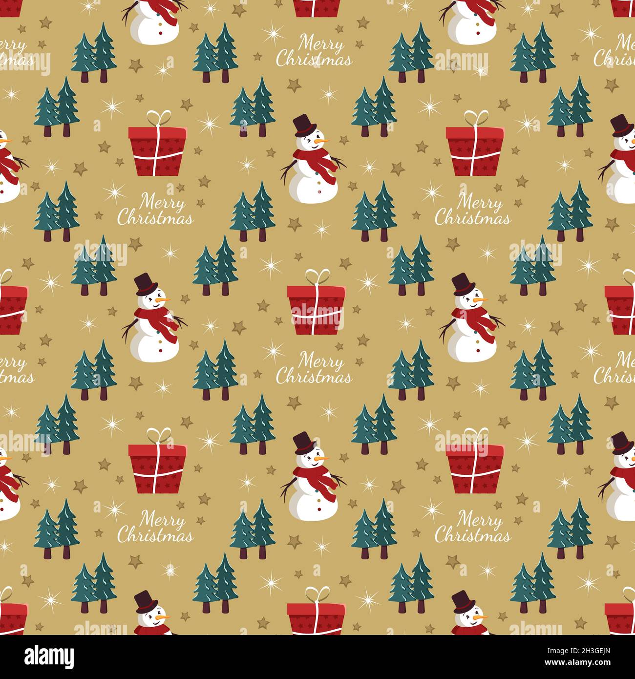 Snowman christmas gift in Stock Vector Images - Alamy