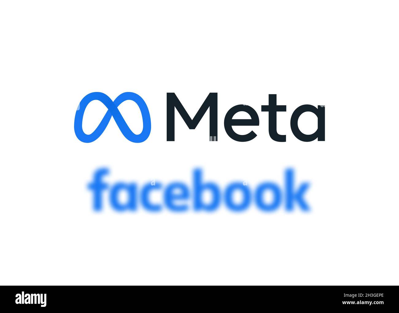 New brand logo of Meta of Facebook Company with old Facebook logotype ...