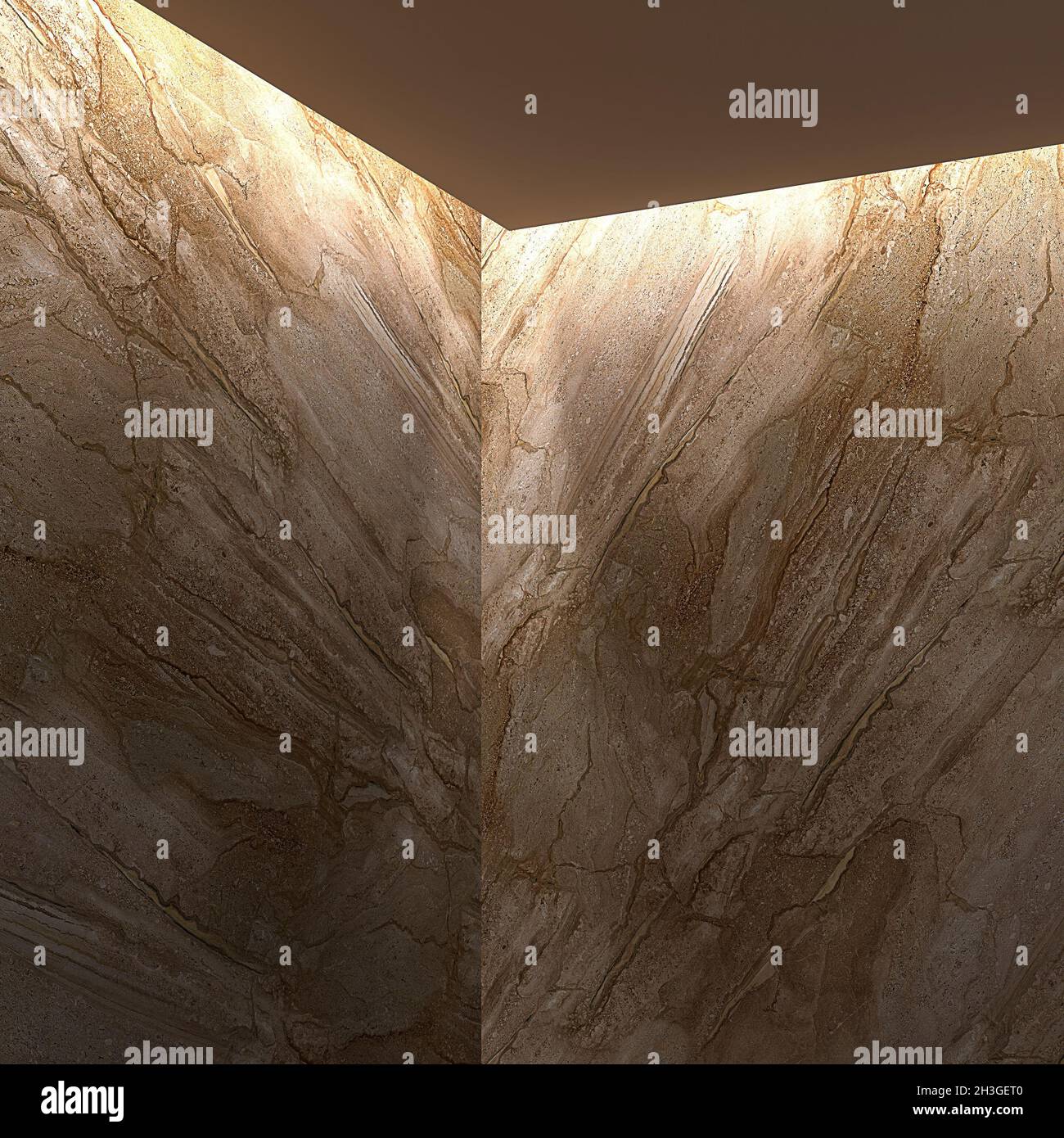 3d rendering of marble cladded walls with concealed strip-led ...