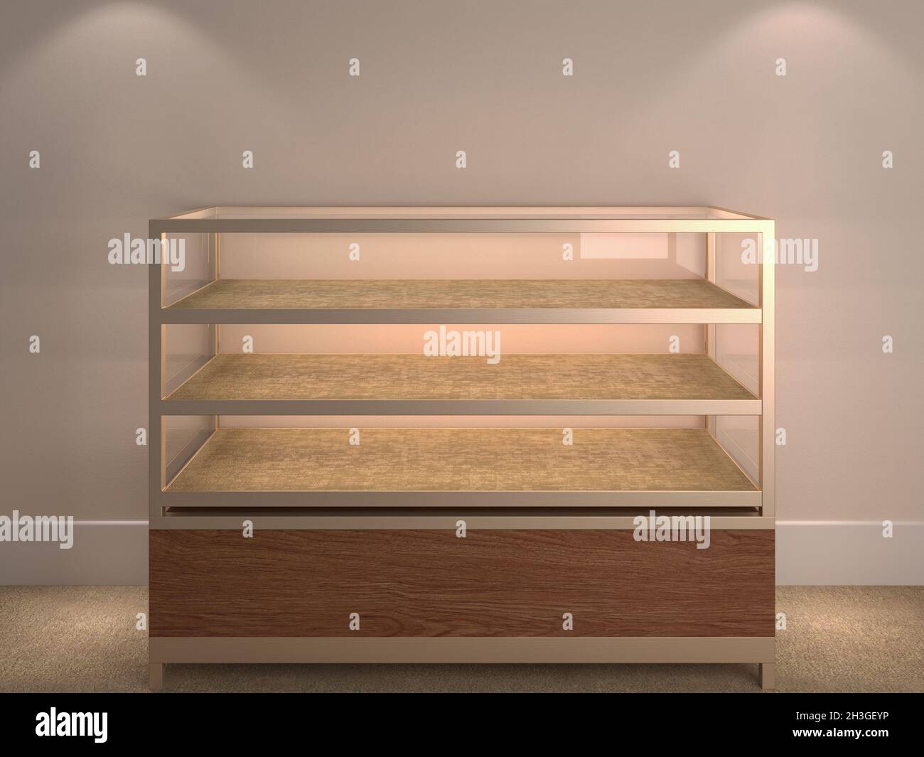 3d rendering of an elegant display table ready to insert your objects ...