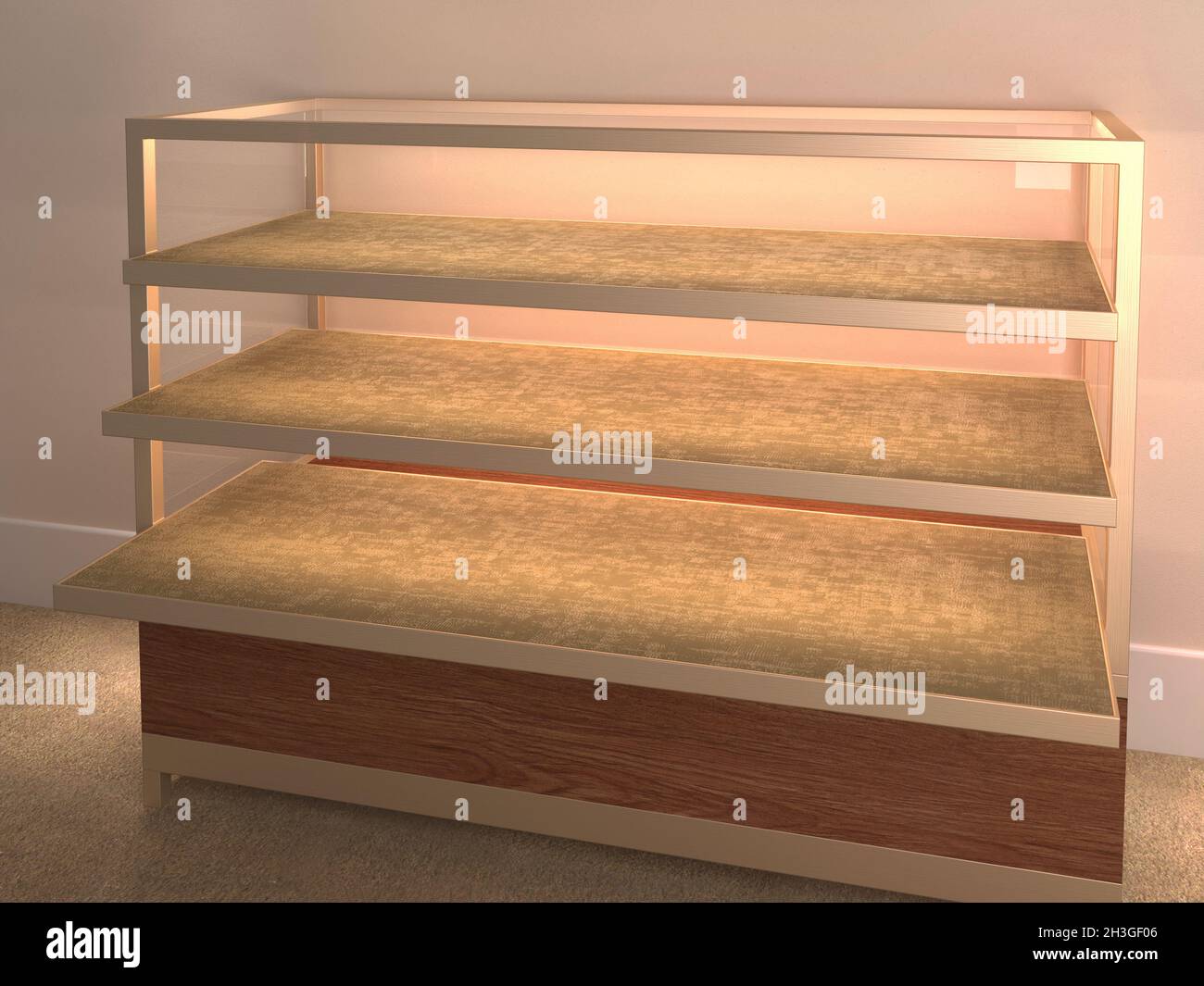 3d rendering of an elegant display table ready to insert your objects ...