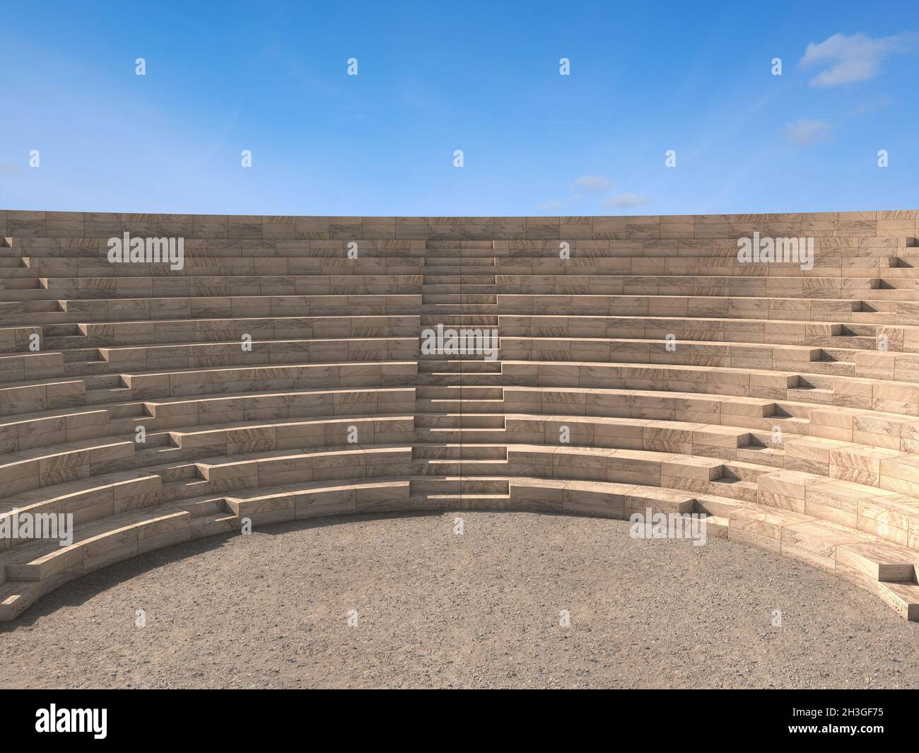 3d rendering of a classic amphitheatre with stone steps Stock Photo - Alamy