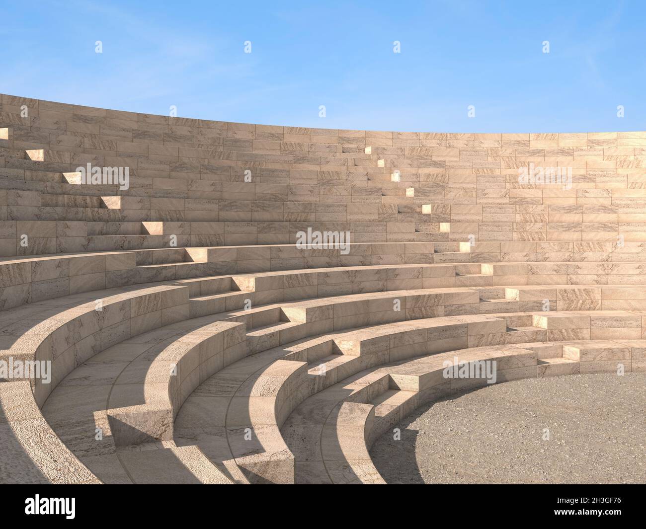 3d rendering of a classic amphitheatre with stone steps Stock Photo - Alamy