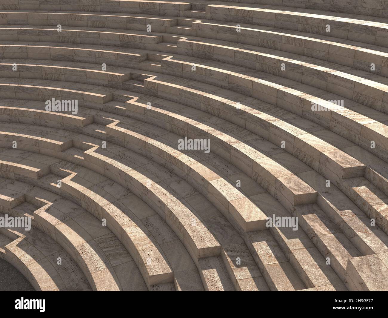 3d rendering of a classic amphitheatre with stone steps Stock Photo - Alamy