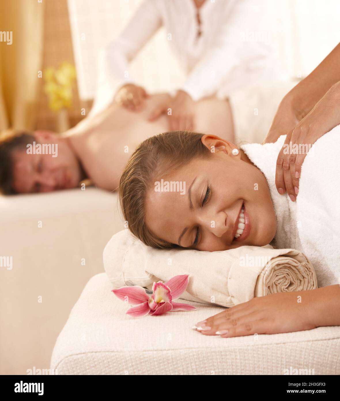 Relaxed brunette getting back hi-res stock photography and images - Alamy