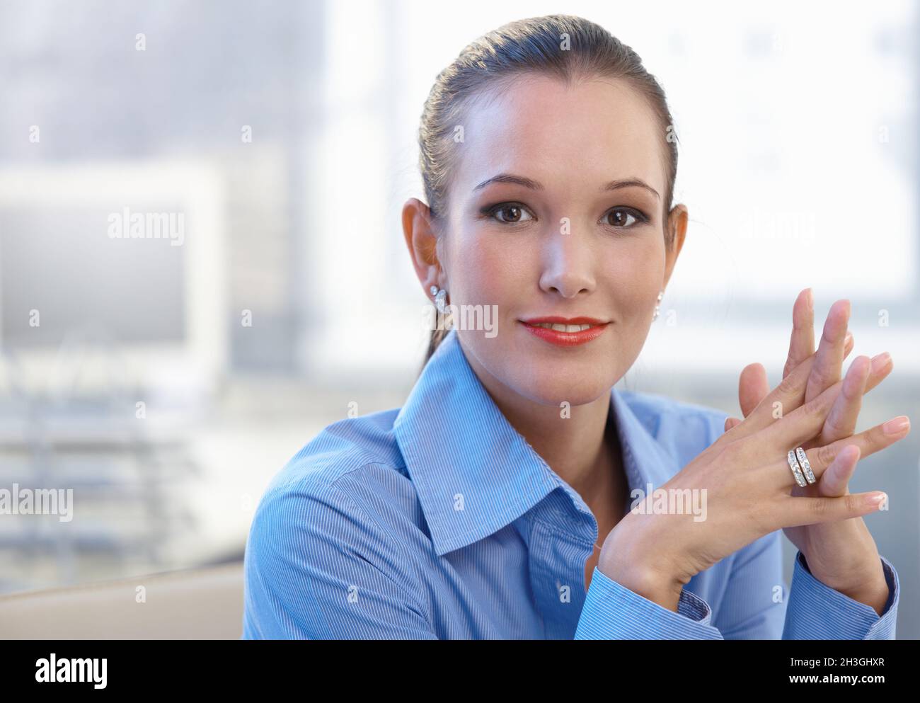 Portrait of beautiful smart woman Stock Photo - Alamy