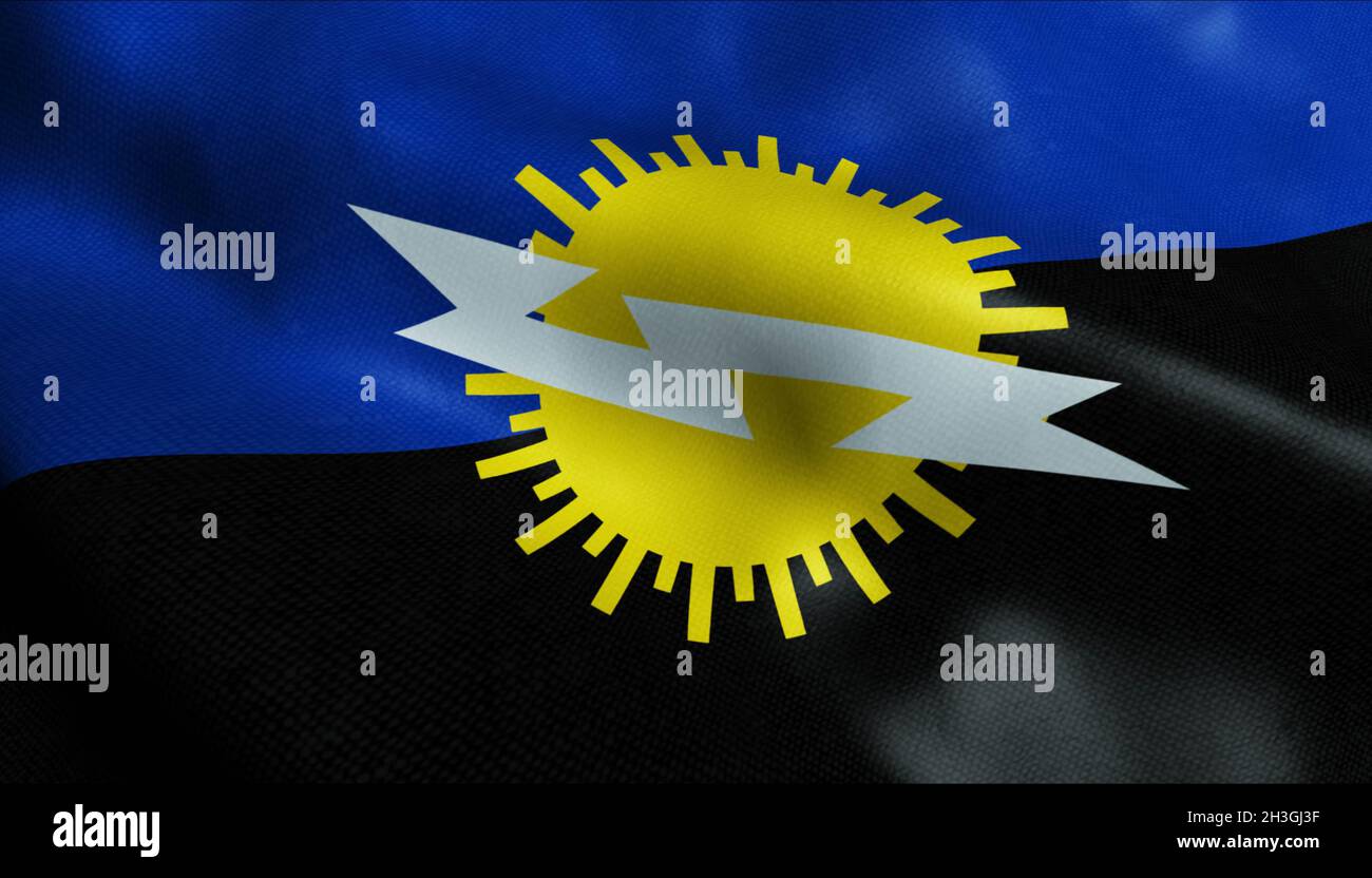 3D Illustration of a waving Venezuela state flag of Zulia Stock Photo ...