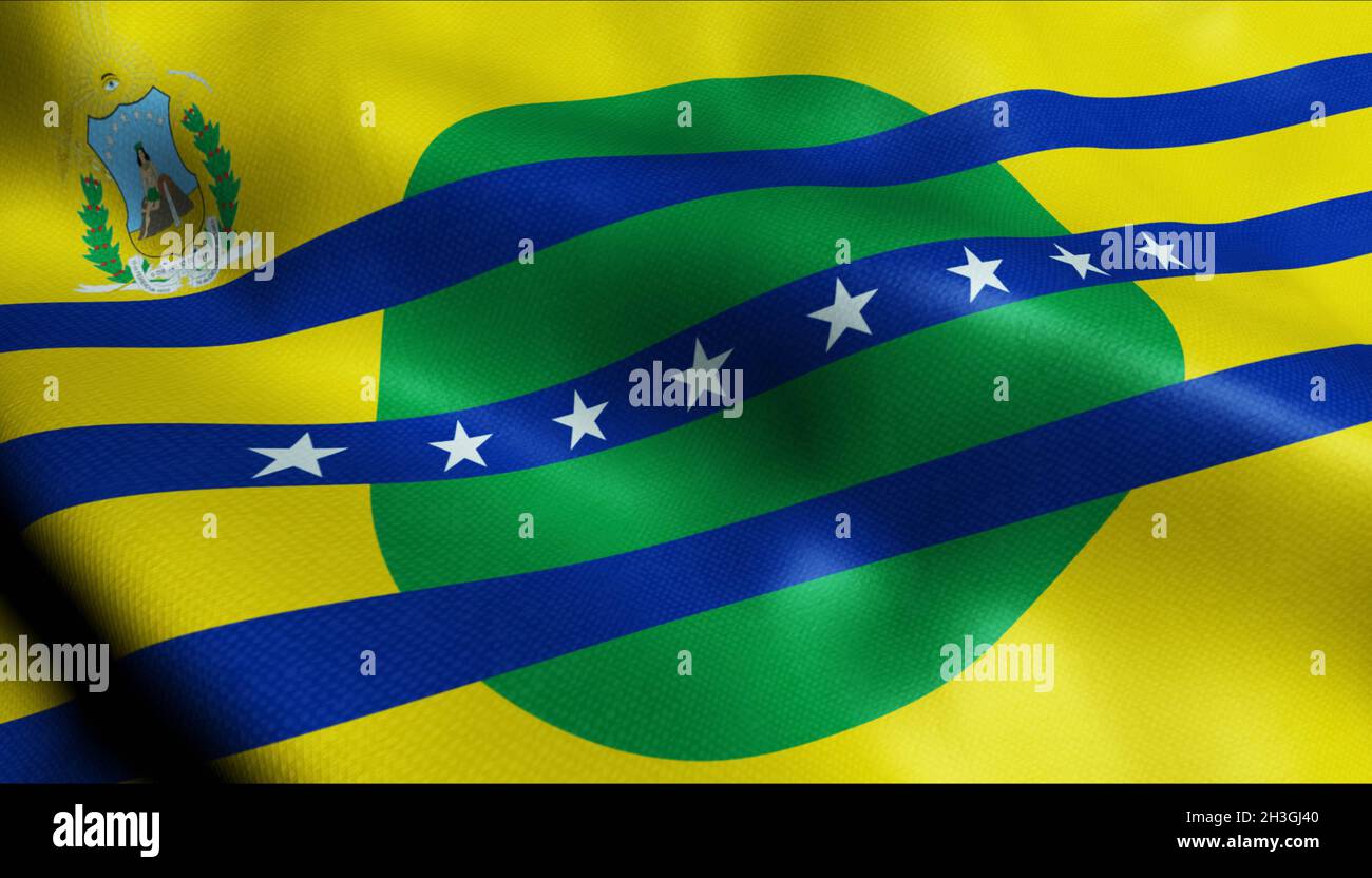 3D Illustration of a waving Venezuela state flag of Bolivar Stock Photo ...