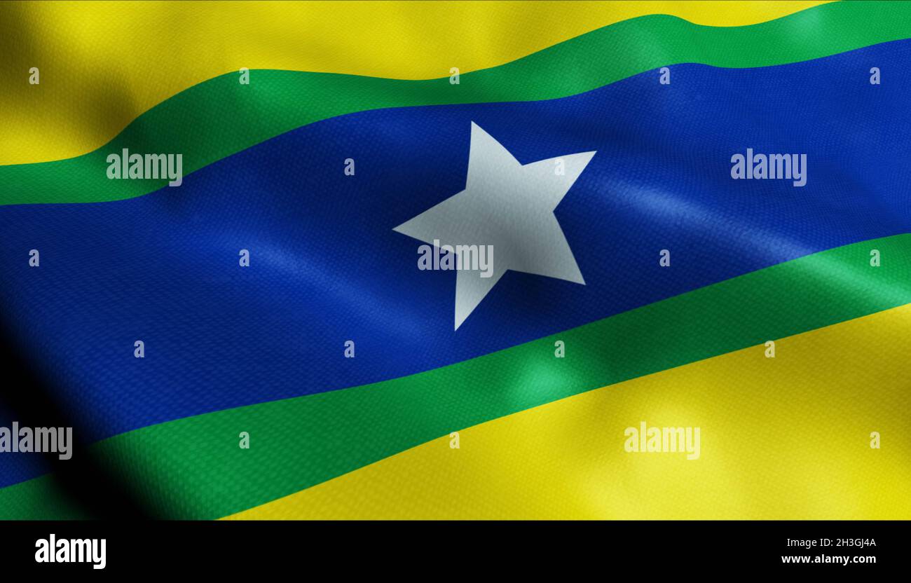 3D Illustration of a waving Venezuela city flag of Upata Stock Photo ...