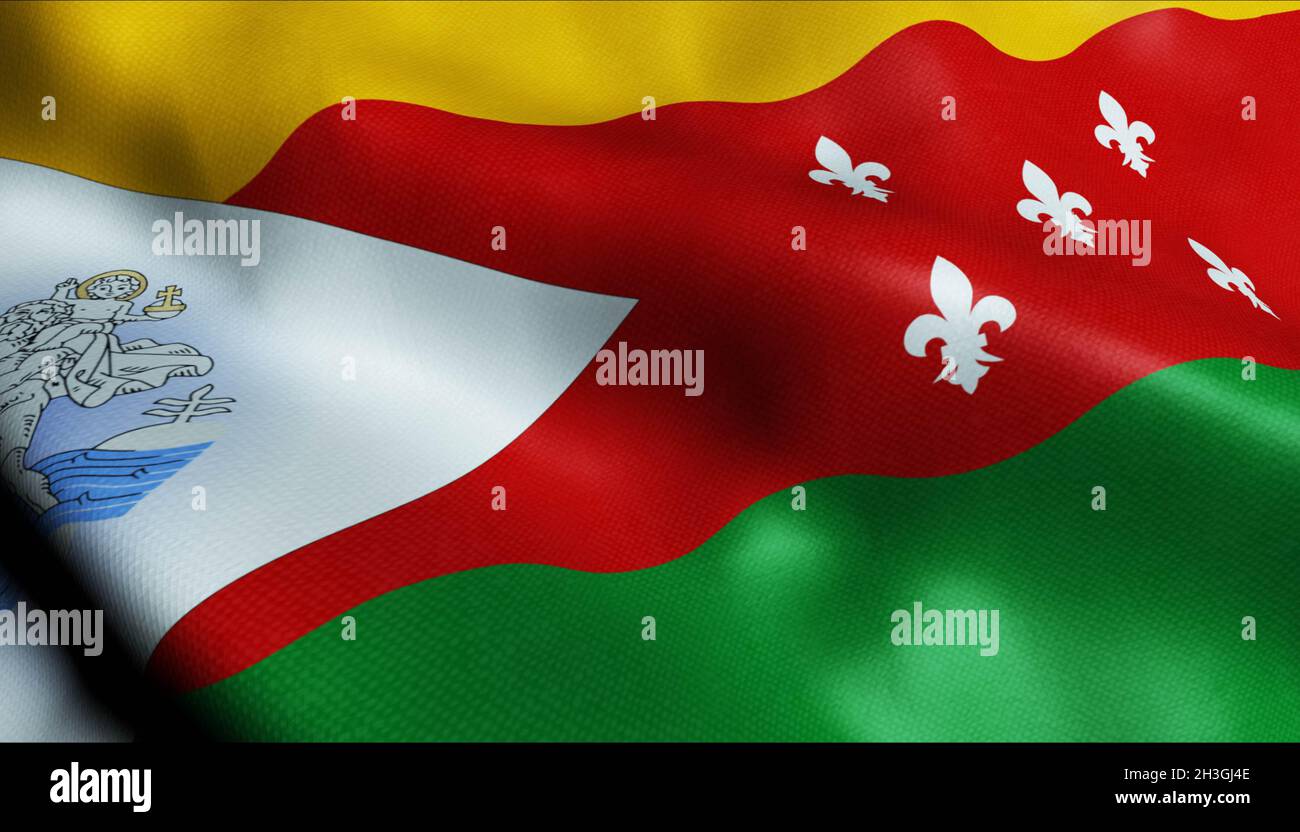 3D Illustration of a waving Venezuela city flag of San Cristobal Stock ...