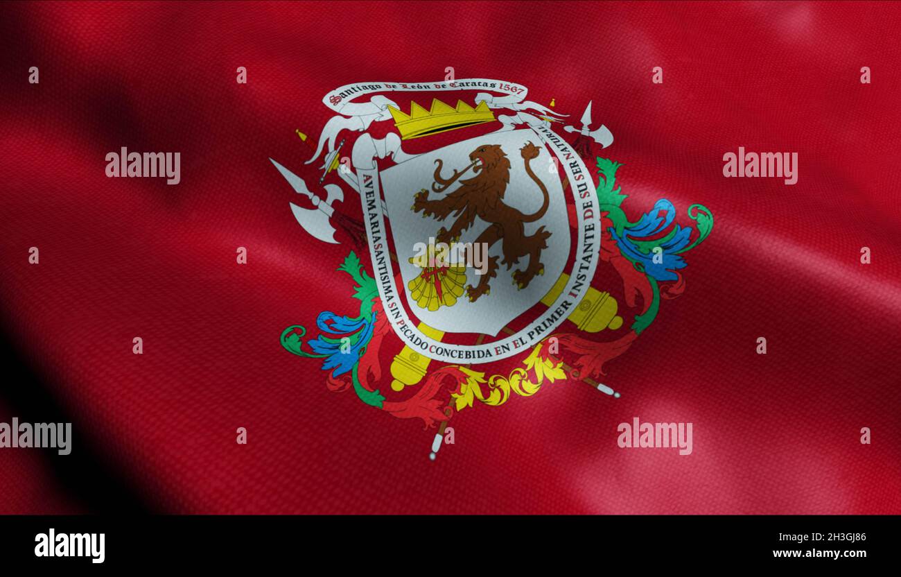 3D Illustration of a waving Venezuela city flag of Caracas Stock Photo ...