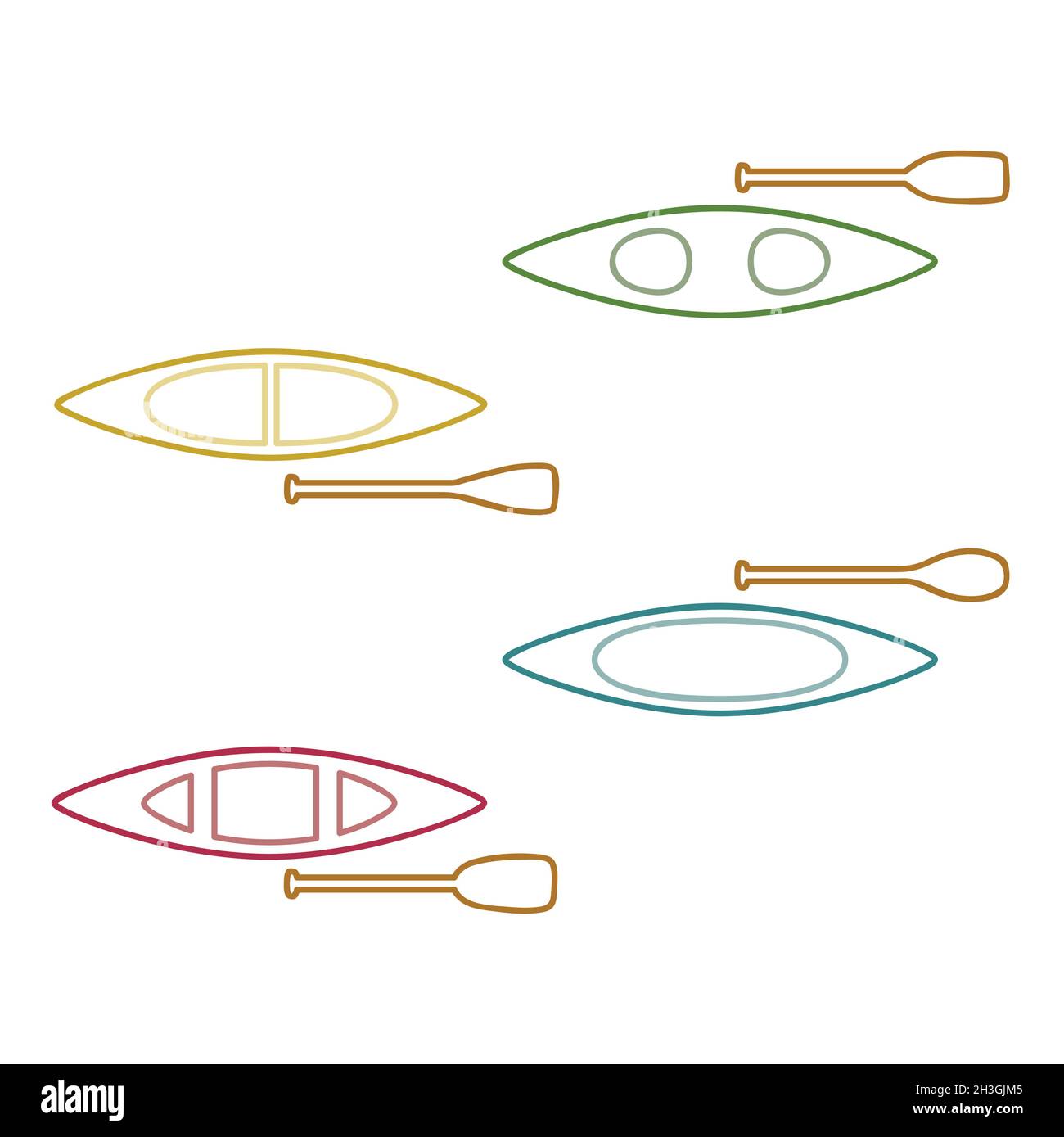 Double kayak illustration Cut Out Stock Images & Pictures - Alamy