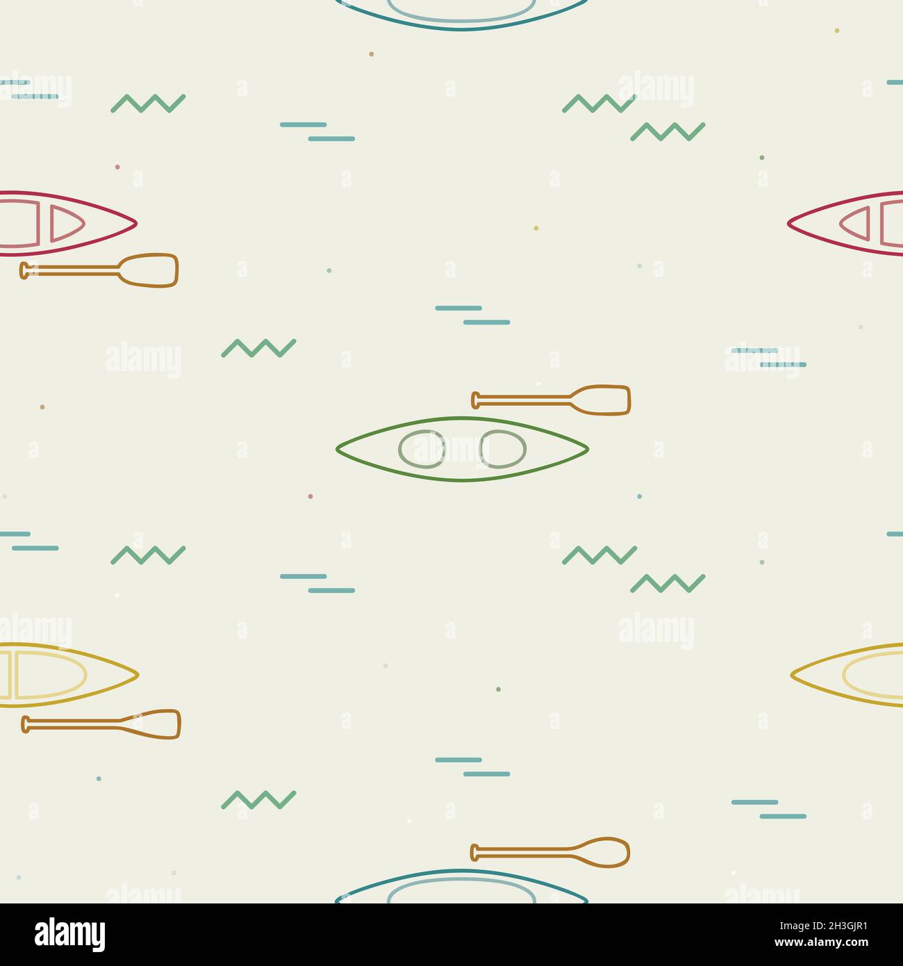 Outline canoes on the water - vector background Stock Vector Image ...