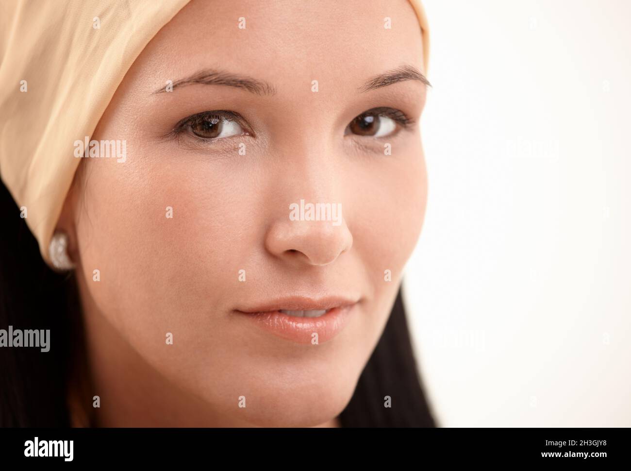 Closeup portrait of female face Stock Photo - Alamy