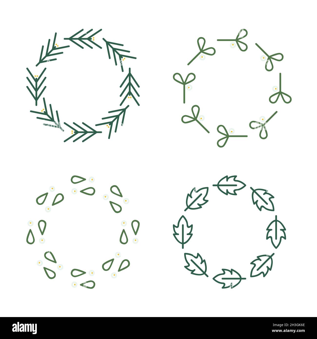 Christmas wreaths set - vector illustration Stock Vector Image & Art ...