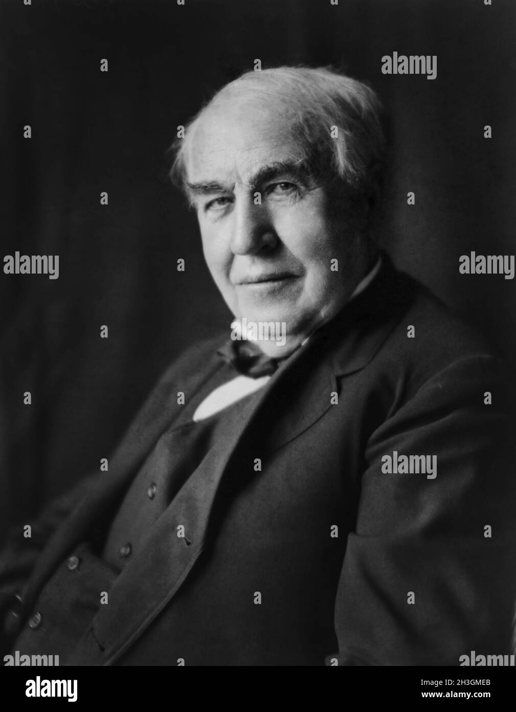 Thomas Alva Edison (1847-1931), American Inventor, half-length Portrait ...
