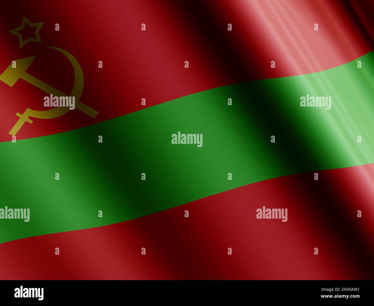 3D rendering of Transnistria flag, Pridnestrovian Moldavian Republic ...