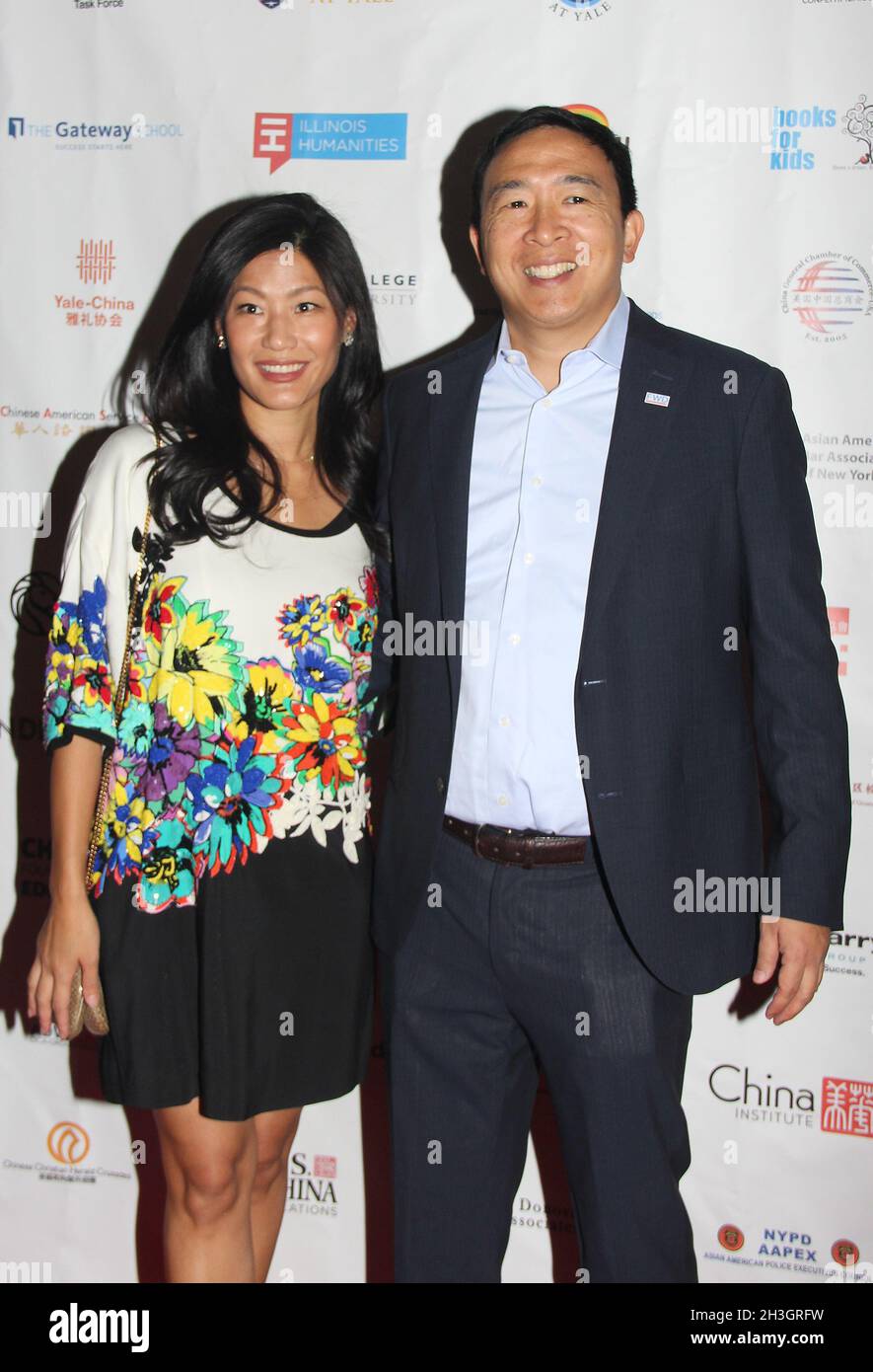 New York, NY, USA. 28th Oct, 2021. Evelyn Yang and Andrew Yang at the ...