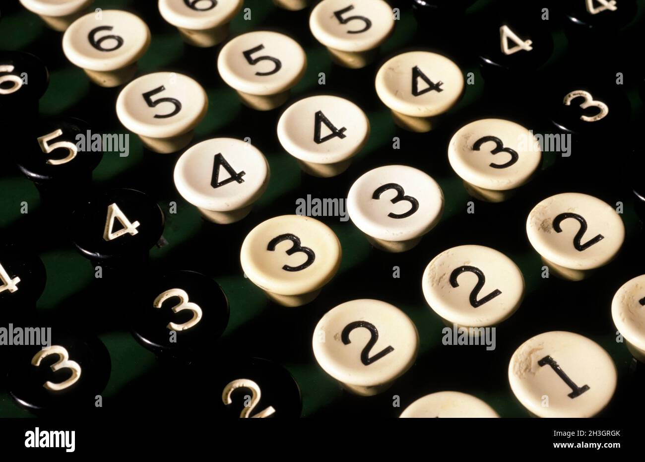 Close-up of an old adding machine and number keys Stock Photo - Alamy