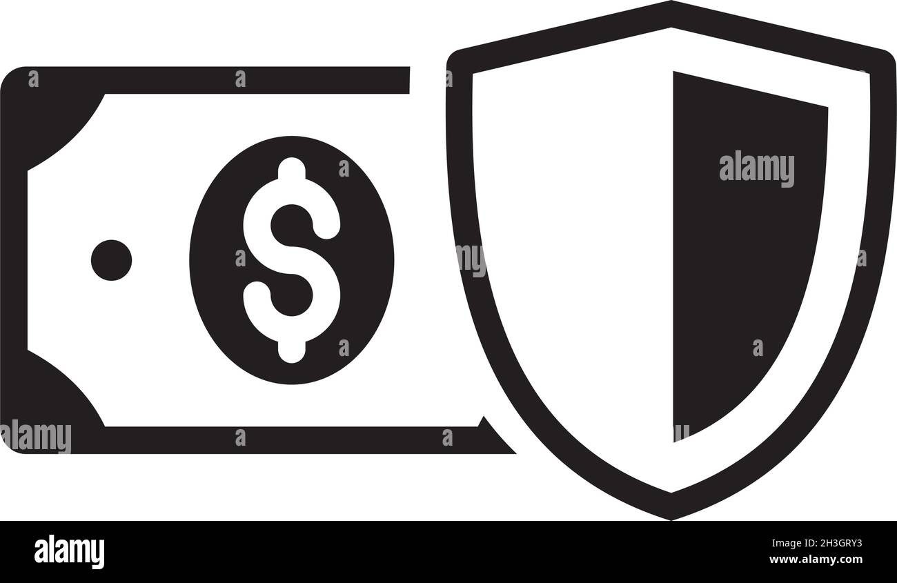 Money and finance insurance icon in simple style isolated on white ...