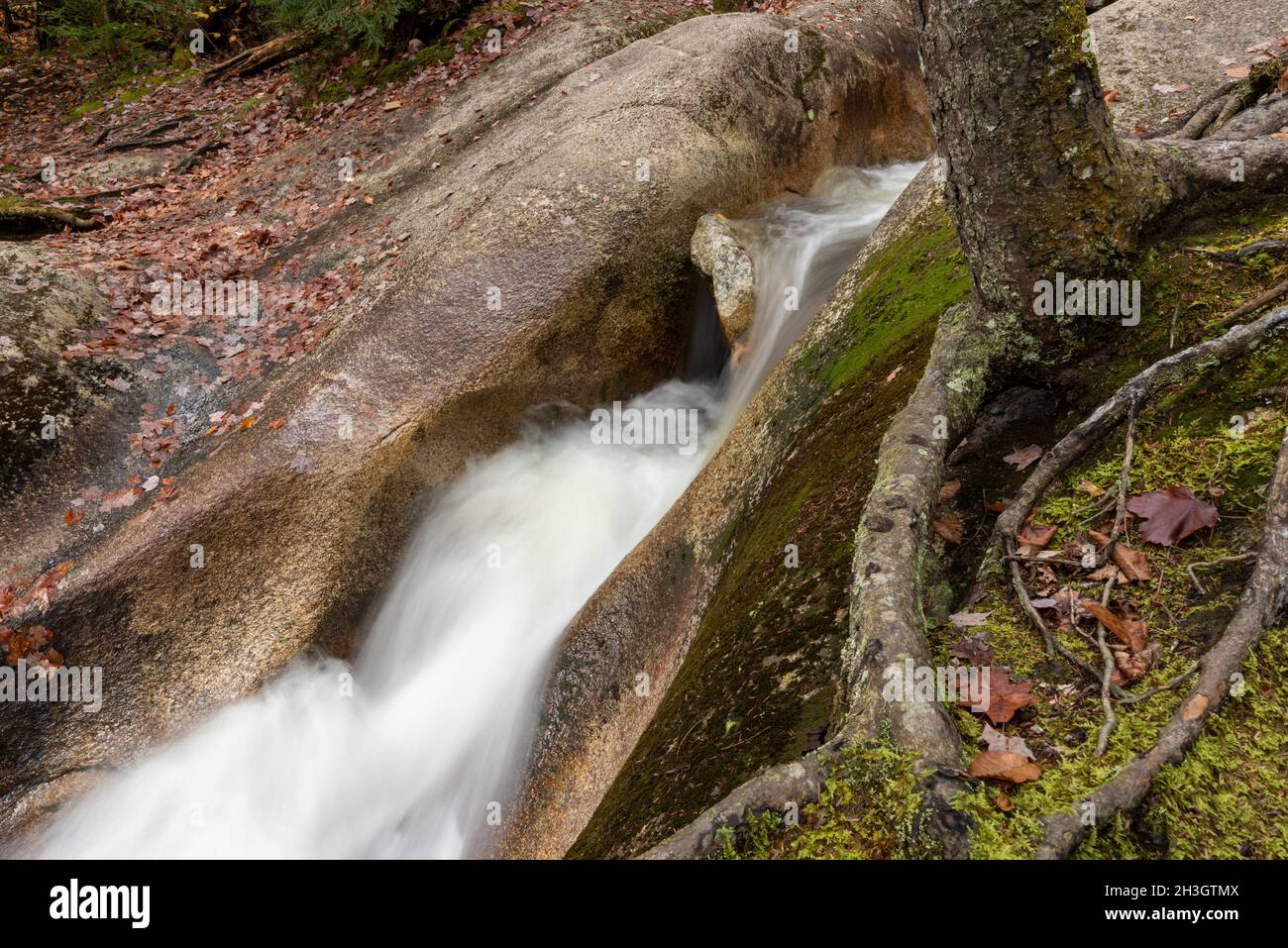 Beautiful scene of The Basin, Franconia Notch State Park, Lincoln, NH, Pemigewasset River Stock ...