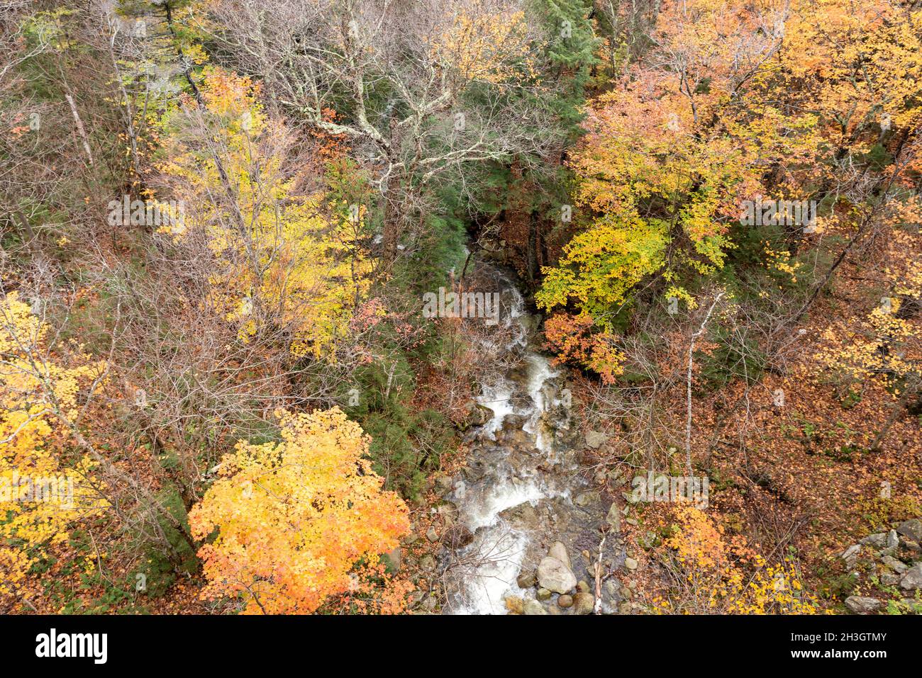 Beautiful scene of The Basin, Franconia Notch State Park, Lincoln, NH ...
