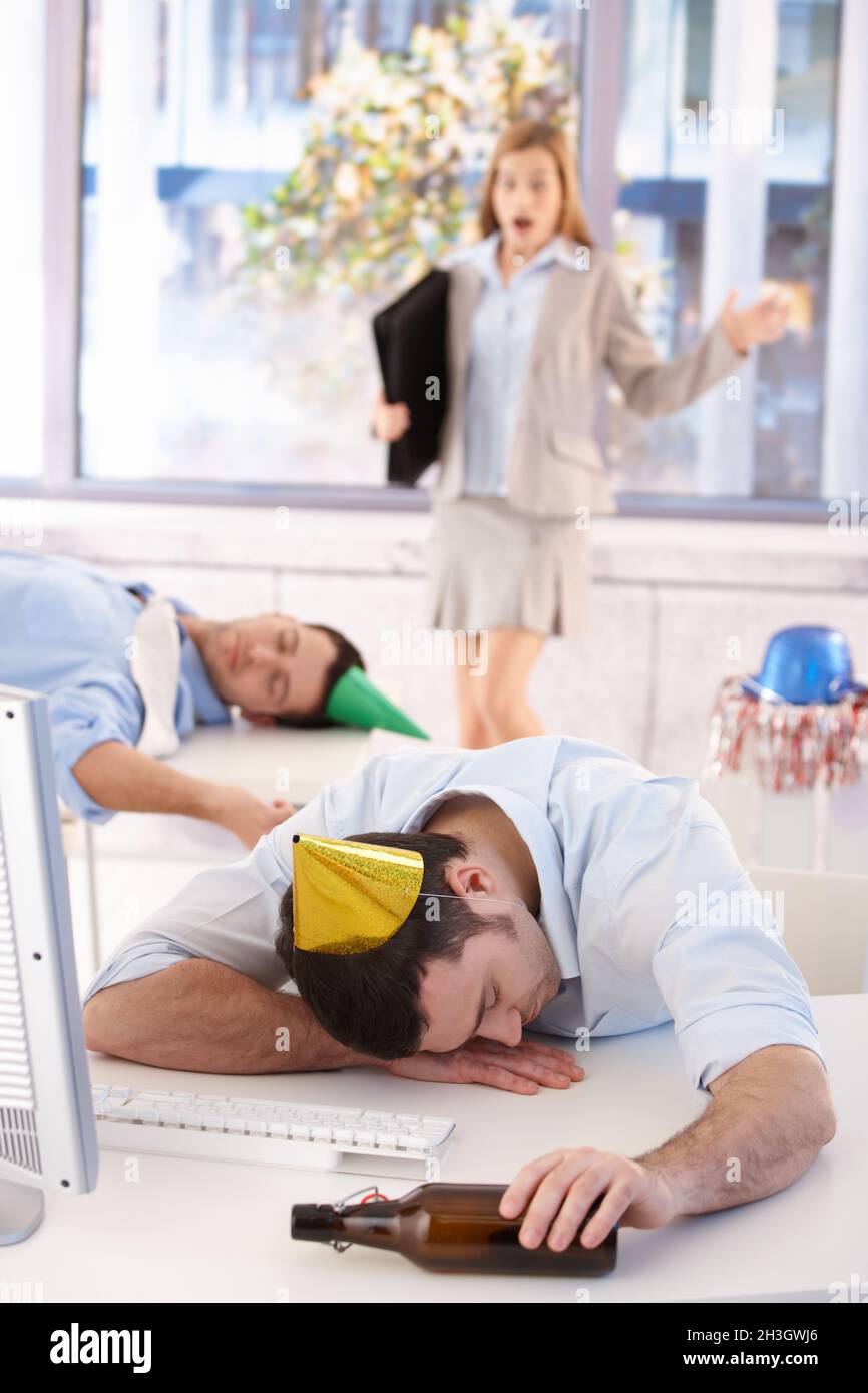 Morning surprise in office after party Stock Photo - Alamy