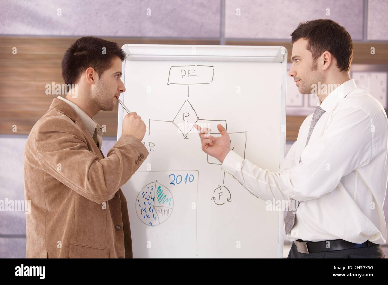 Young businessmen presenting together Stock Photo - Alamy