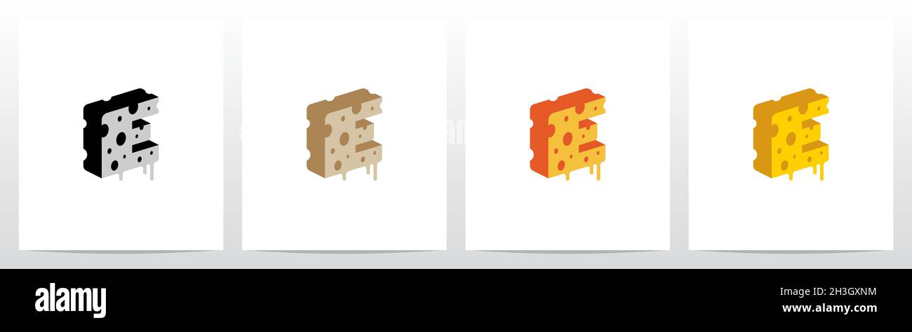 Cheese Block Letter Logo Design E Stock Vector Image & Art - Alamy