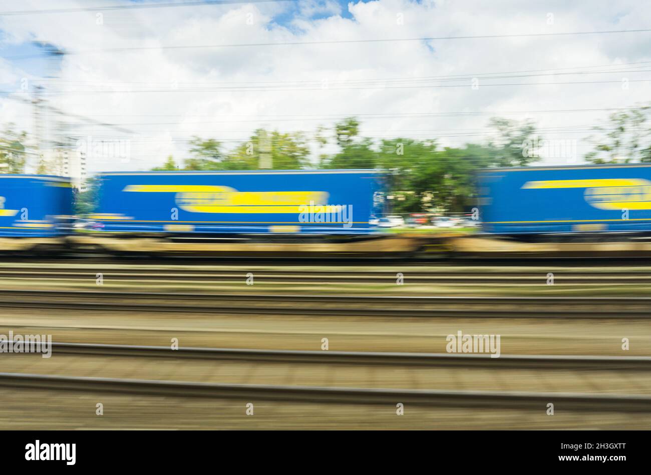 Motion blurred background for freight and transport Stock Photo - Alamy