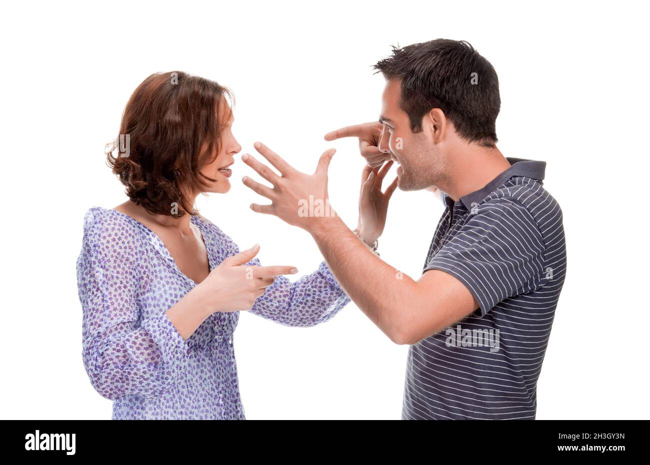 Angry couple yelling at each other Stock Photo - Alamy