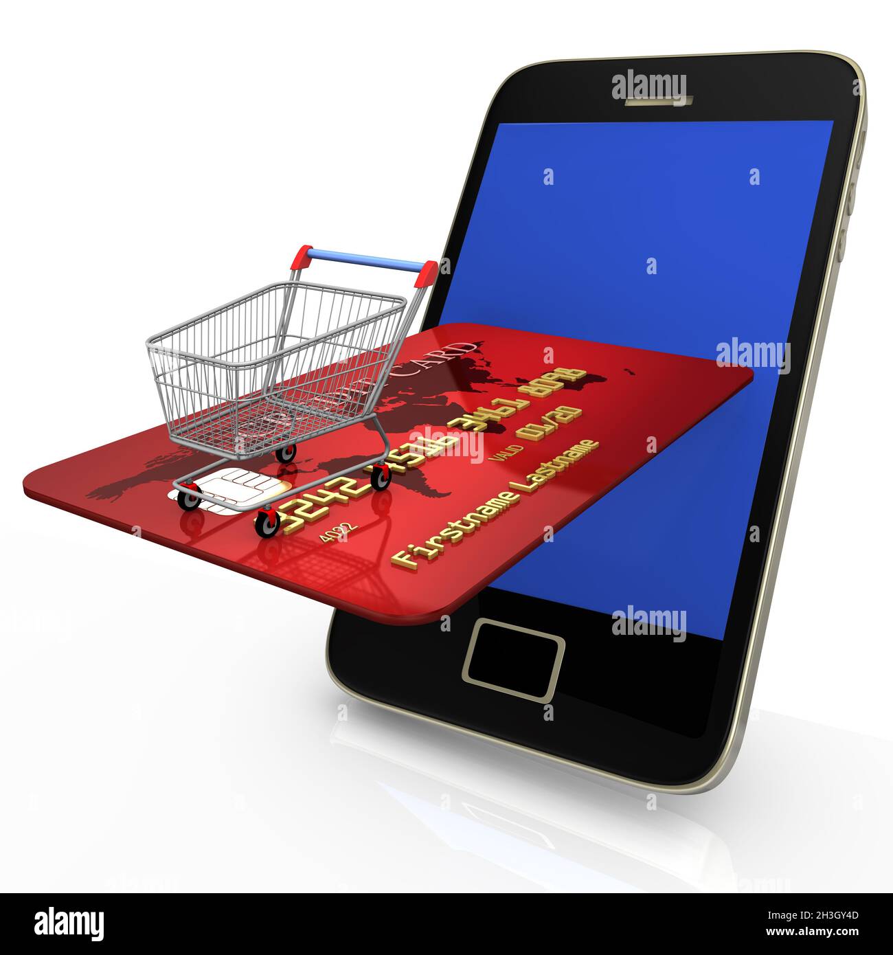 Phone shopping basket hi-res stock photography and images - Alamy