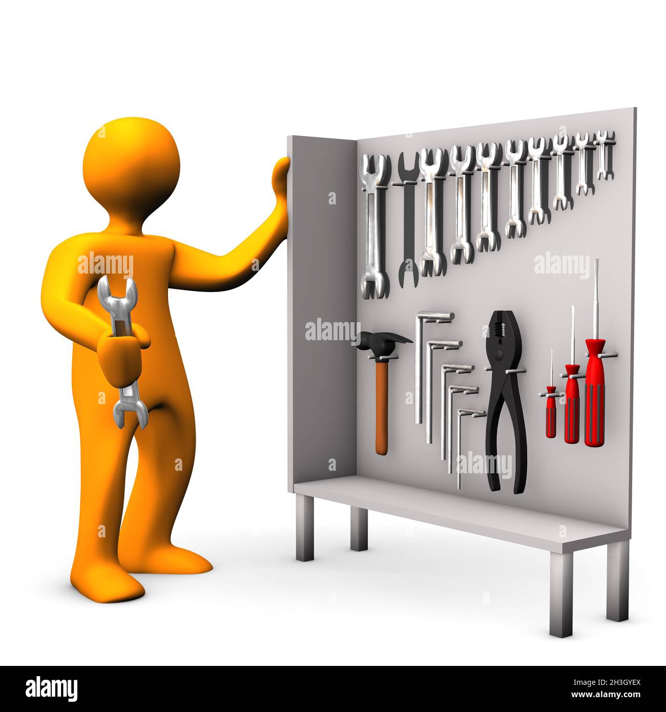 Wrench spanner tool cartoon character hi-res stock photography and ...