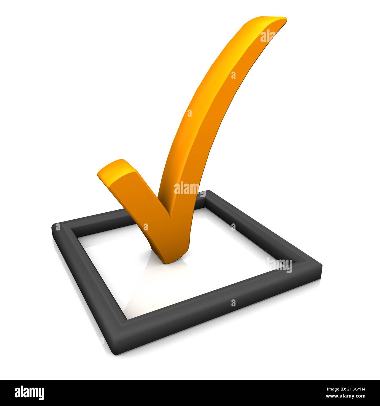 Illustration orange check mark hi-res stock photography and images - Alamy