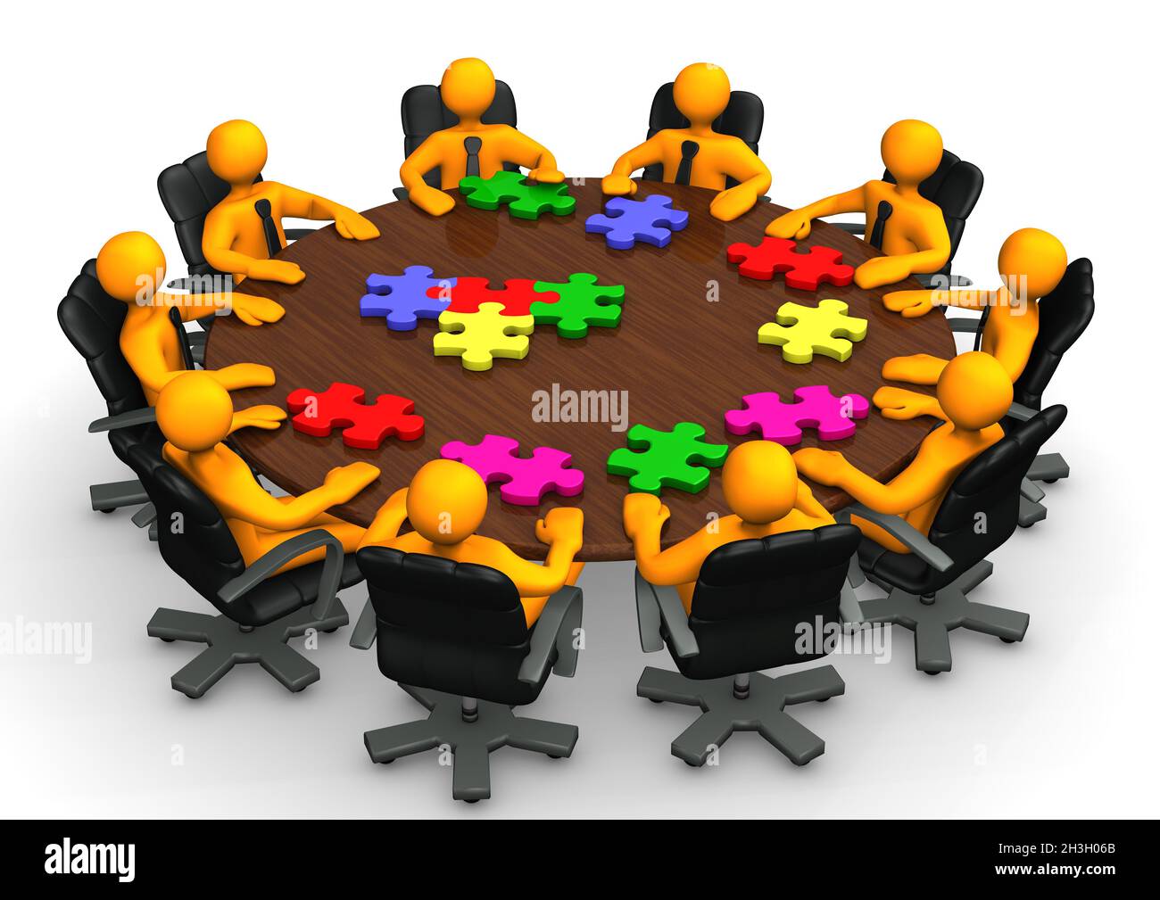 Business negotiation round table hi-res stock photography and images ...